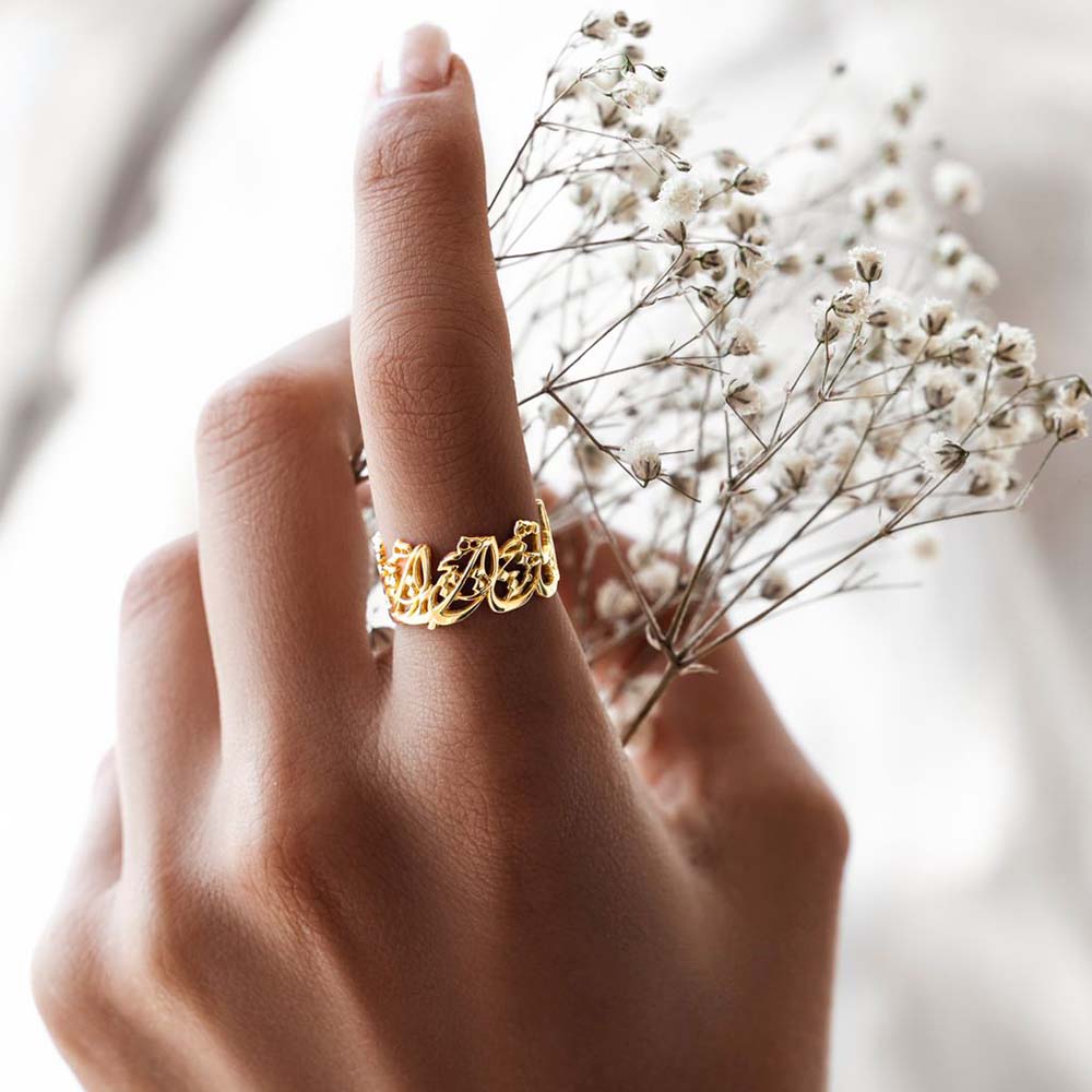 انگشتر شعر (هیچ) (کد 1084) - گالری طلای هور | فروش آنلاین طلا